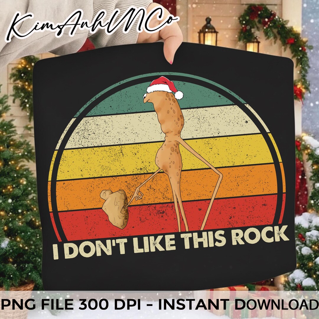 Marcus the Worm Christmas PNG, I Don’t Like This Rock PNG, Funny Santa ...