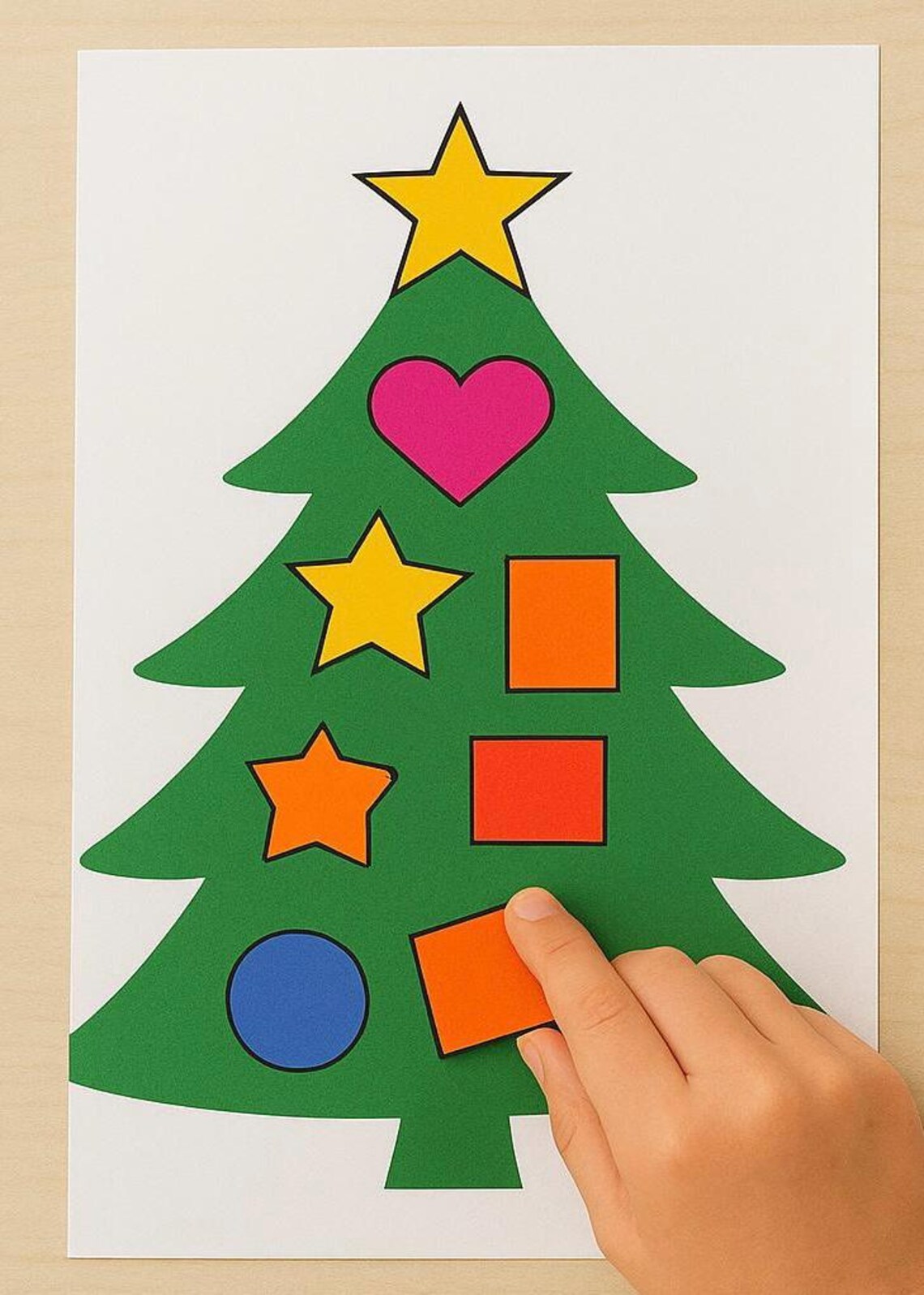 Christmas Tree Shape Matching Game | Holiday Printable (PDF) - Etsy