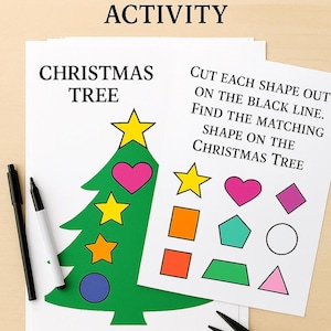 Christmas Tree Shape Matching Game | Holiday Printable (PDF) - Etsy