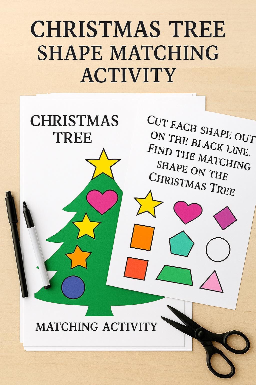Christmas Tree Shape Matching Game | Holiday Printable (PDF) - Etsy