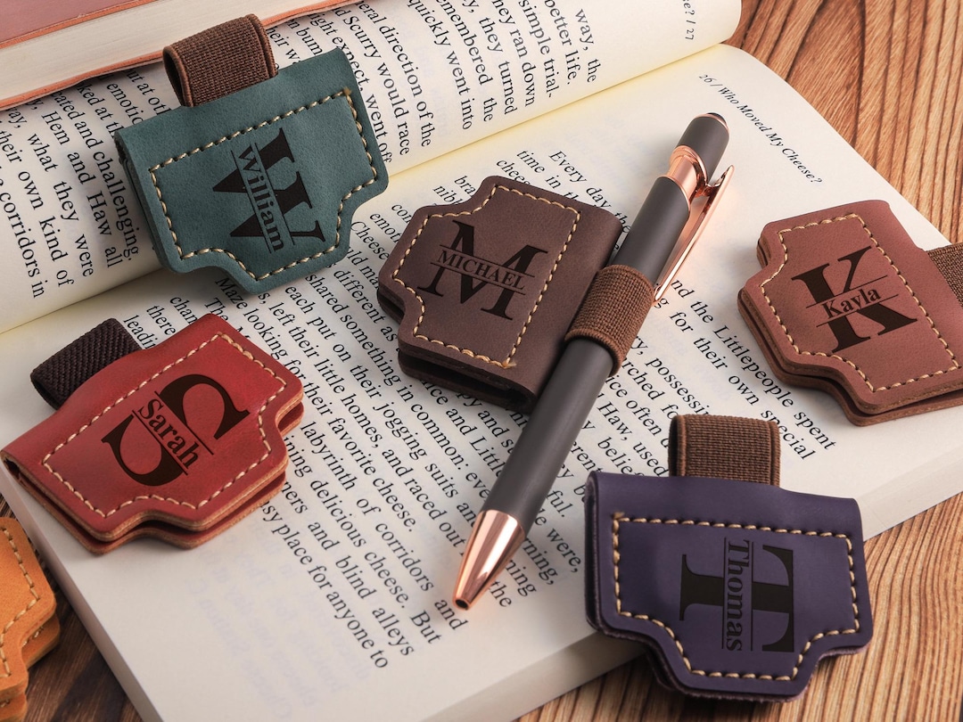 Custom Leather Bookmark, Personalized Engraved Leather Magnetic ...