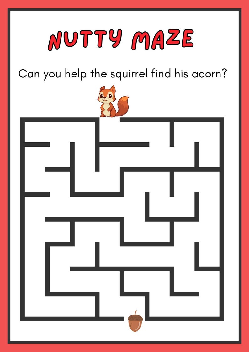Maze Puzzle Activity Sheets, Coloured Maze, Instant Download, Young ...
