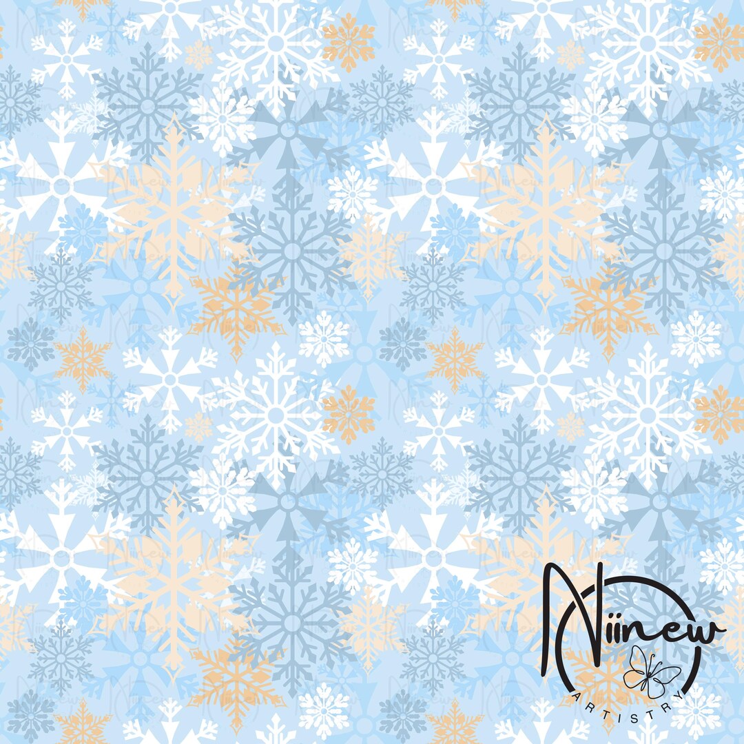 Blue Snowflake Seamless Pattern | Winter Digital Paper (digital ...