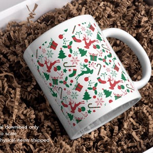 Red & Green Christmas Pattern | Holiday Icons | 100% Original, Ai-free ...
