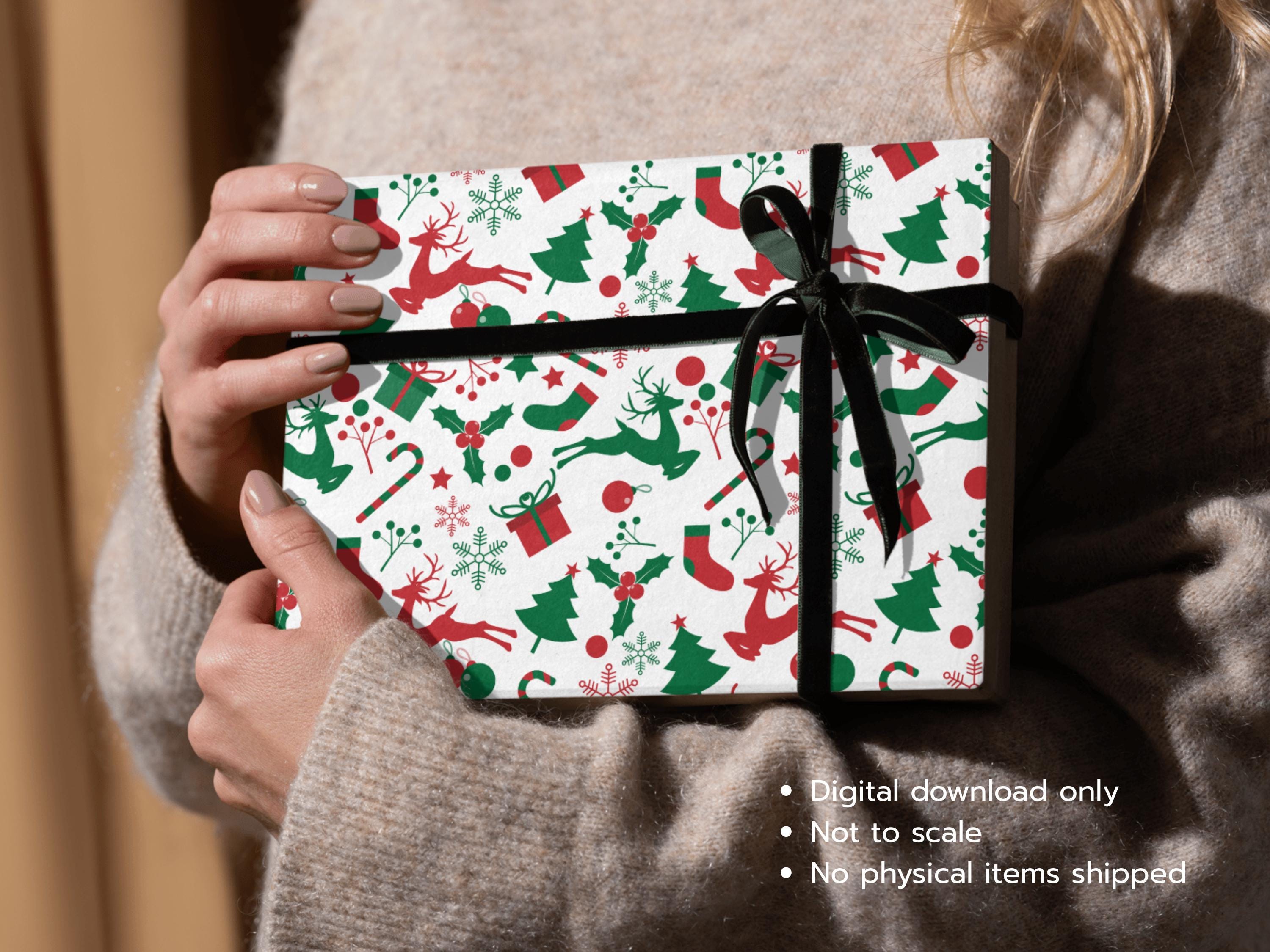 Red & Green Christmas Pattern | Holiday Icons | 100% Original, Ai-free ...