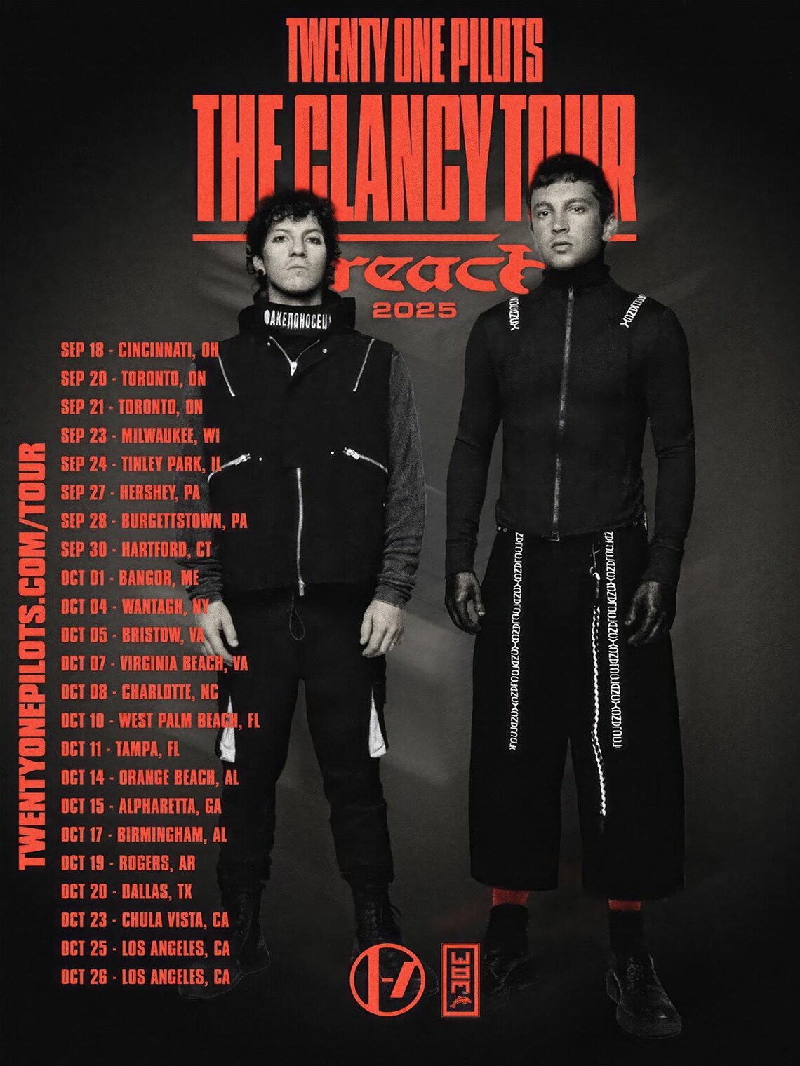 Twenty One Pilots the Clancy Tour Breach 2025 Poster Digital - Etsy