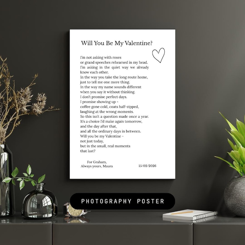 Personalised Love Poem, Will You Be My Valentine Poem, Valentine’s Day ...