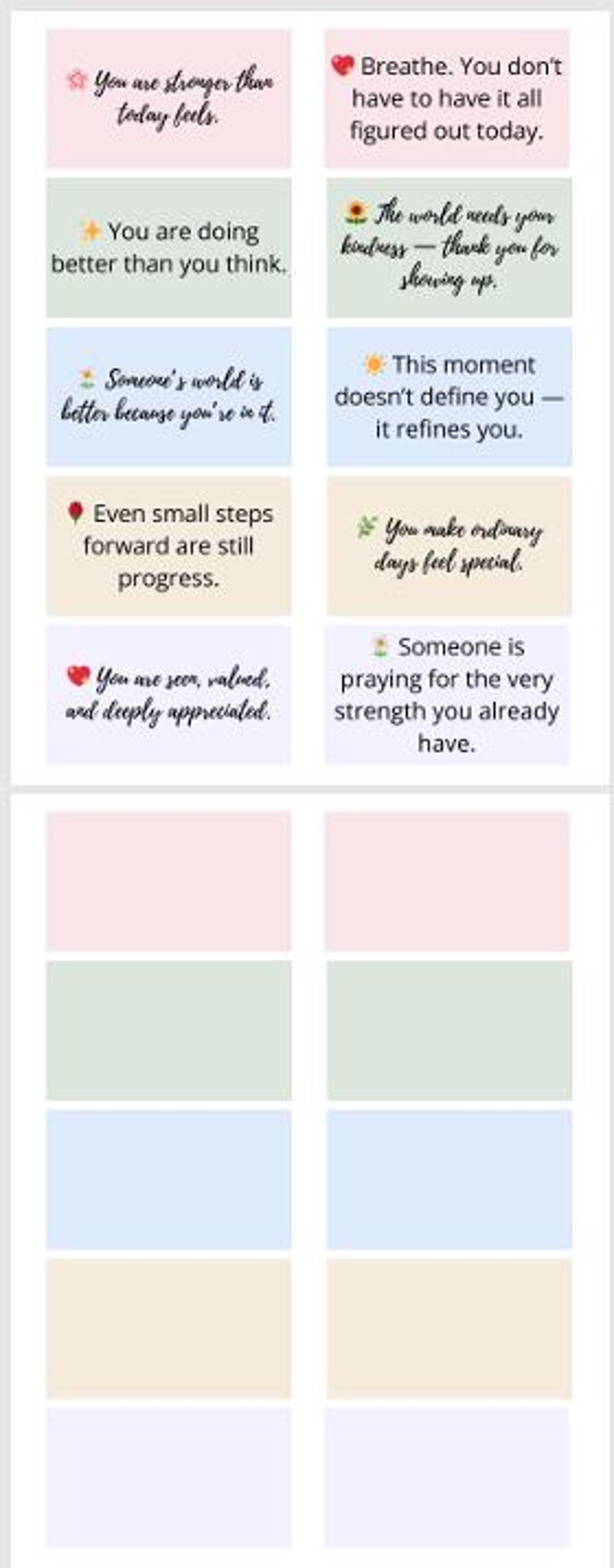 Printable Encouragement Notes: Uplifting Affirmation Cards (digital ...
