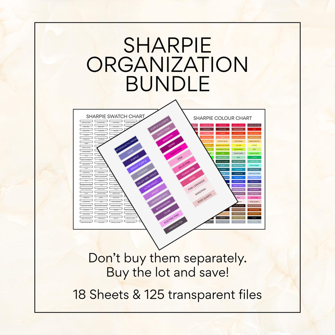 Sharpie Supplies Bundle, Sharpie Labels, Sharpie Colour Chart, Sharpie ...