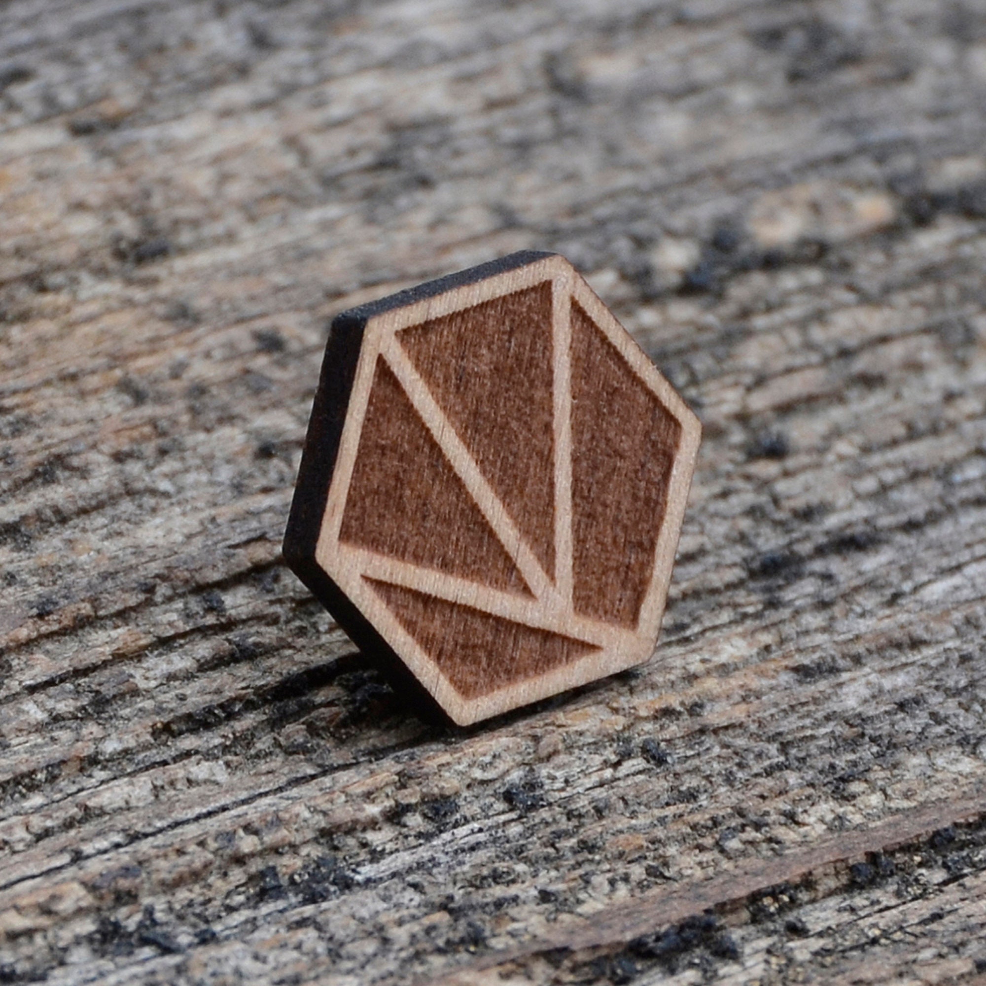 Geometric Hexagon Wood Lapel Pin Express Yourself - Etsy Australia