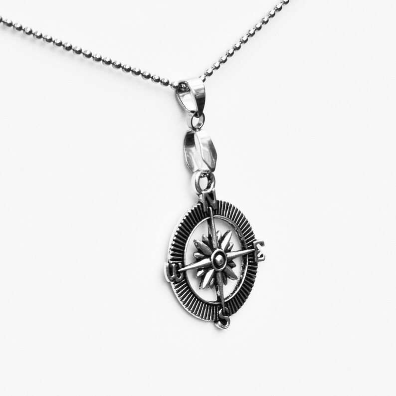 Compass Charm Necklace With Adjustable Chain Express - Etsy