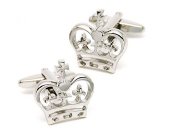 King Crown With Faux Diamonds Cufflinks Express Yourself | Etsy
