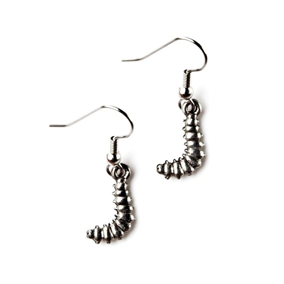 Caterpillar Earrings Loop Hook Kidney Leverback | Etsy