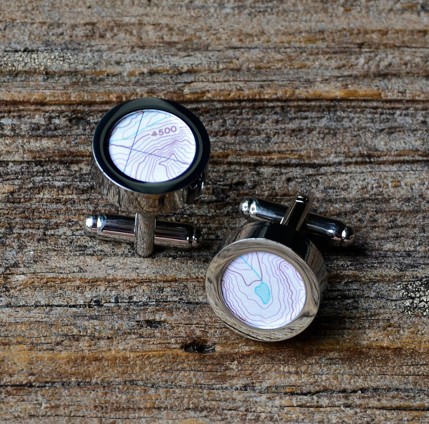 Topographic Map Cufflinks Express Yourself - Etsy