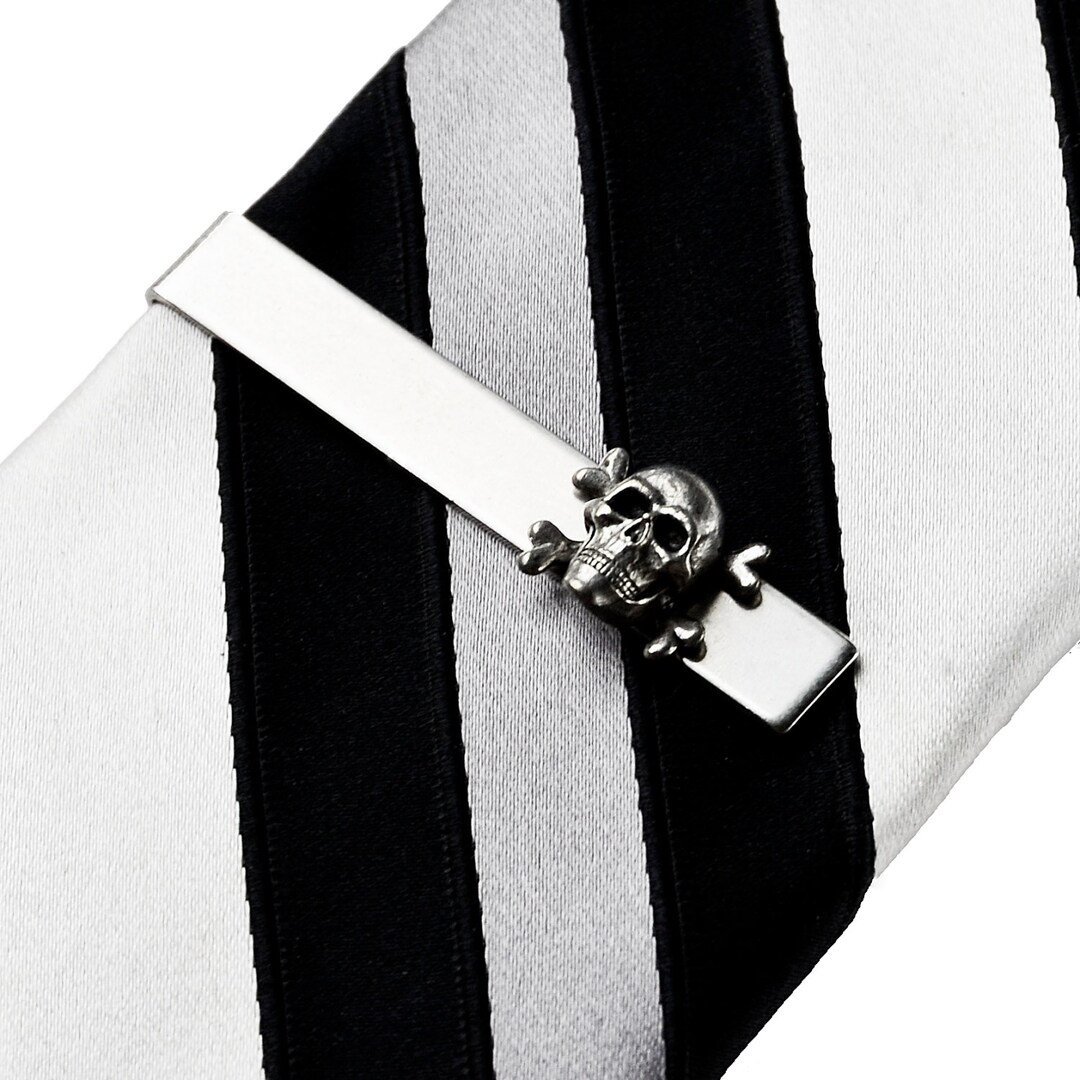 Skull and Bones Tie Clip Express Yourself - Etsy