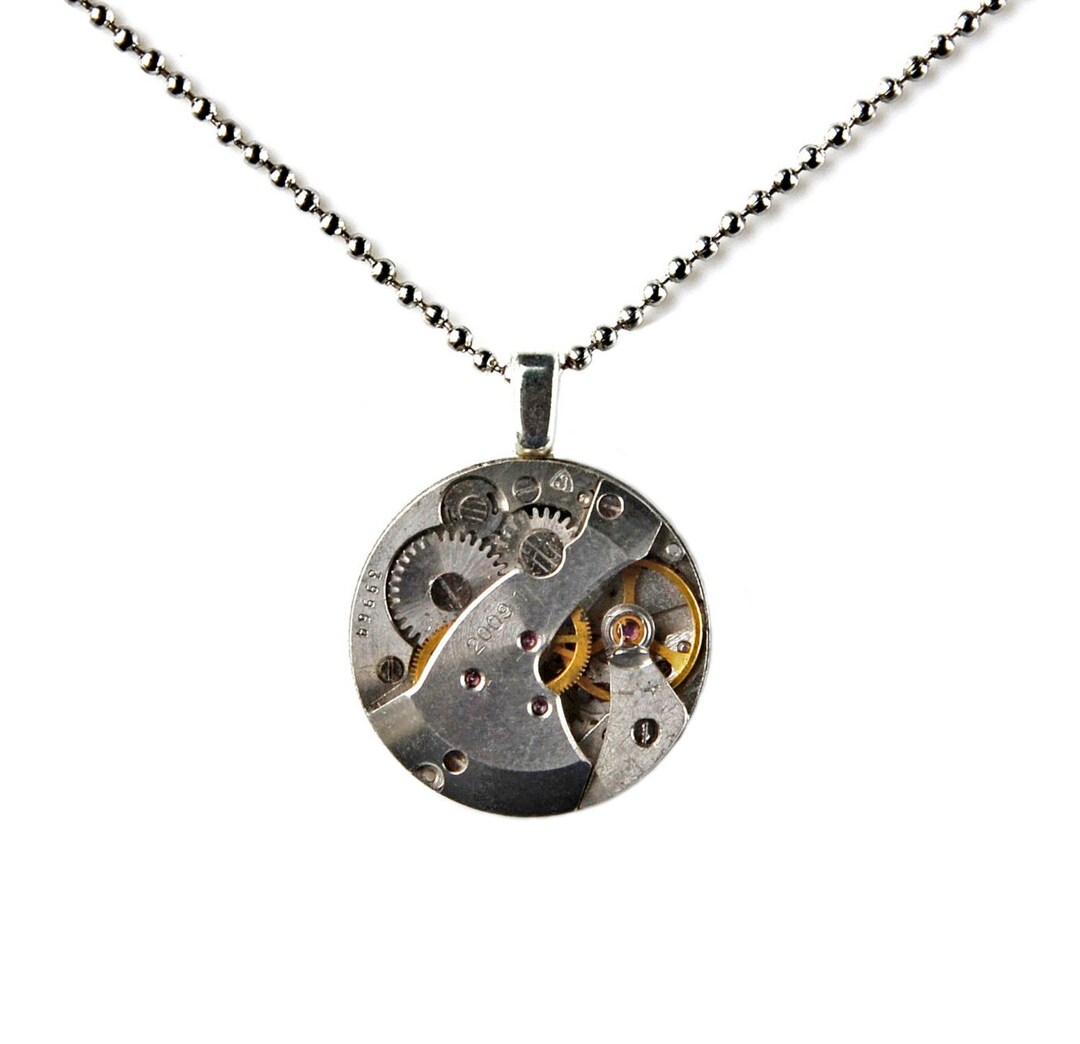 Steampunk Pendant Necklace With Adjustable Chain Genuine - Etsy