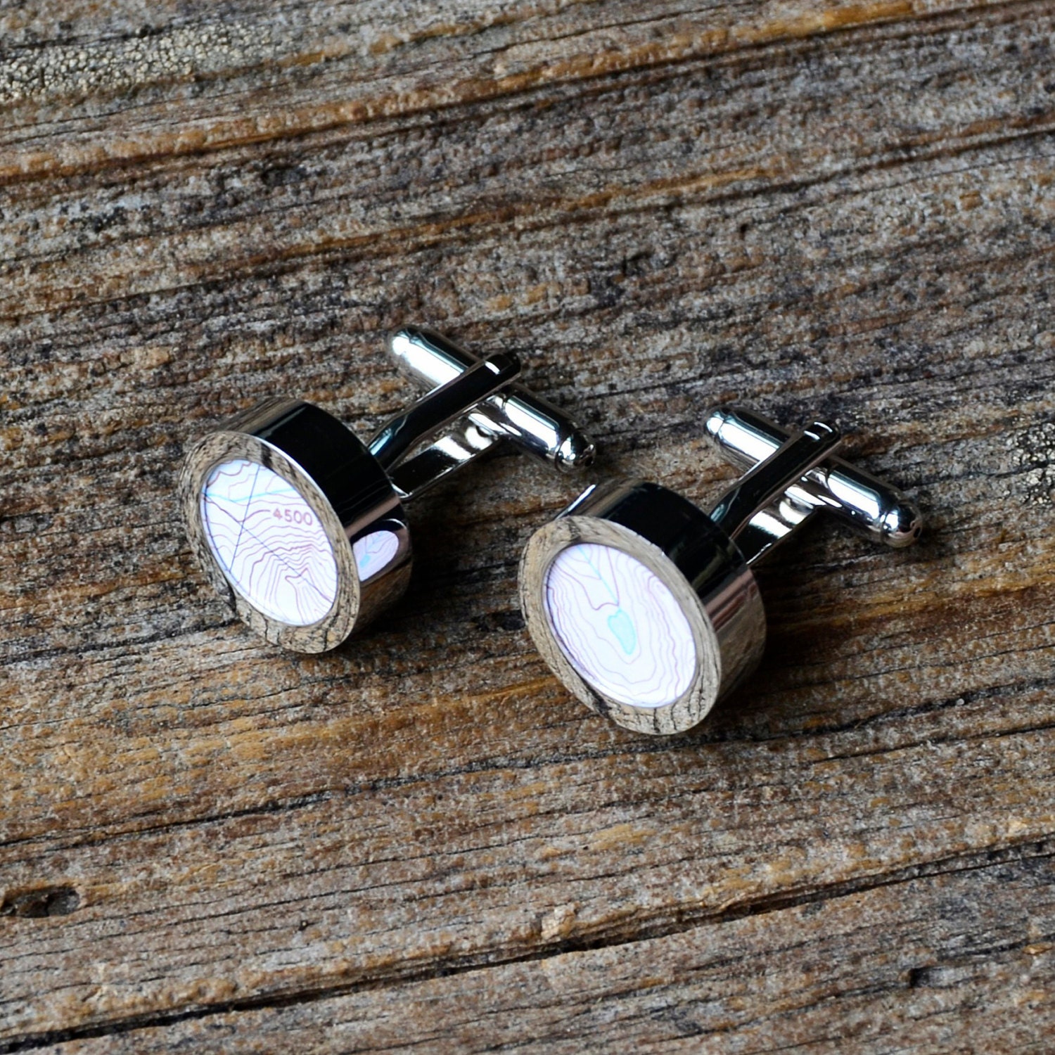 Topographic Map Cufflinks Express Yourself - Etsy