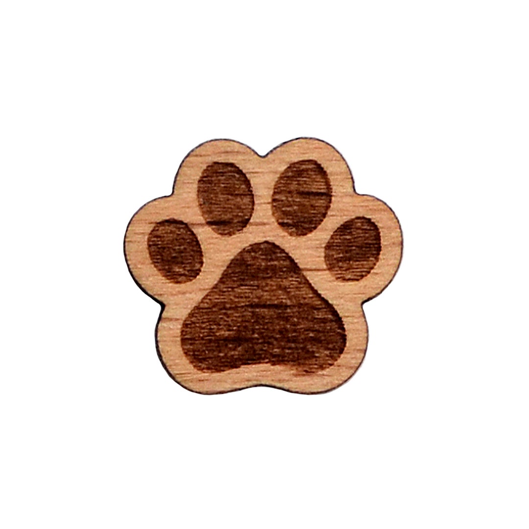 Paw Wood Lapel Pin Express Yourself - Etsy