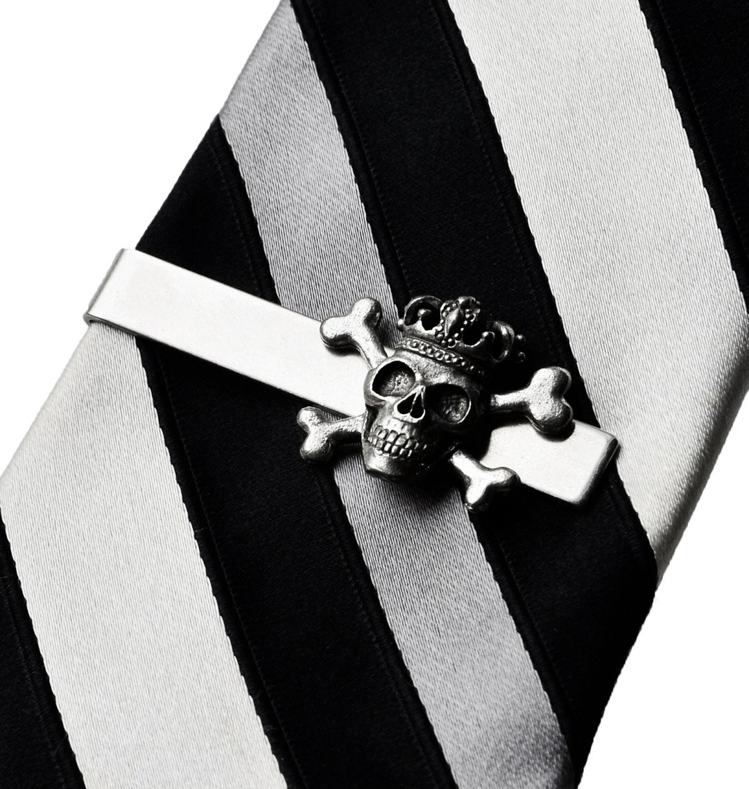 Skull and Bones Tie Clip Express Yourself - Etsy