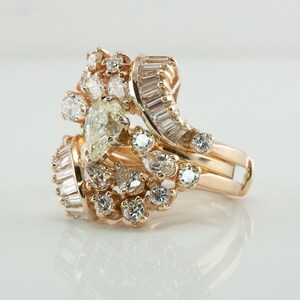 Diamond Ring, 14K Gold Guard Cage Set, Engagement Wedding - Etsy