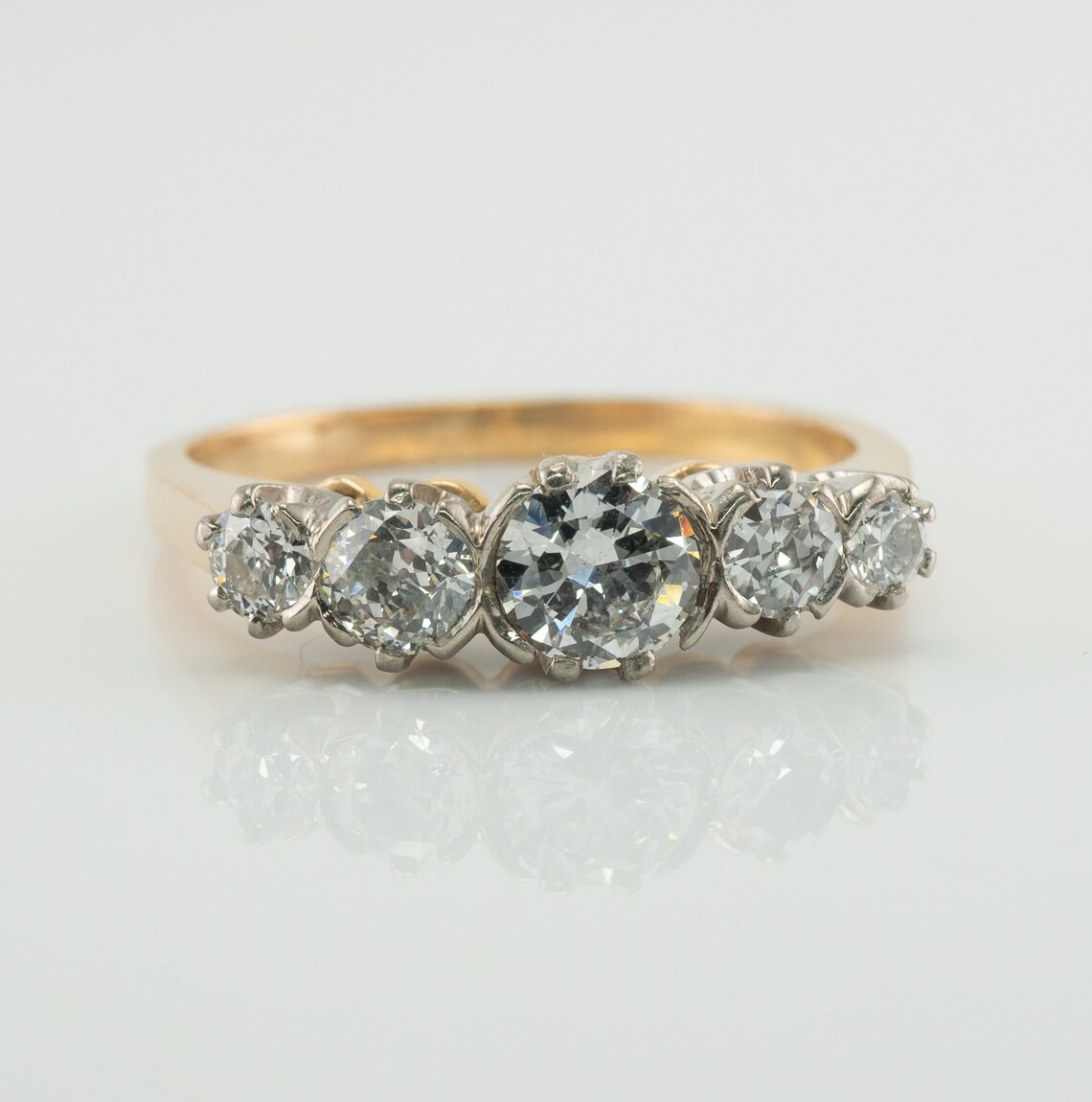 Victorian Diamond Ring 18K Gold Band Antique Engagement | Etsy