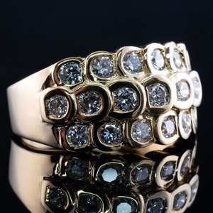 Diamond Ring, Vintage 18K Gold Band, Bubble Cluster - Etsy