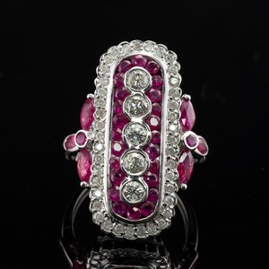 Diamond Ruby Ring, Vintage 14K Gold Cocktail - Etsy