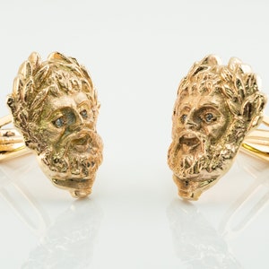 Diamond Cufflinks, Vintage 14K Gold, Greek Mythology Diety Face - Etsy