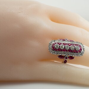 Diamond Ruby Ring, Vintage 14K Gold Cocktail - Etsy