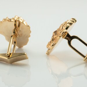 Diamond Cufflinks, Vintage 14K Gold, Greek Mythology Diety Face - Etsy