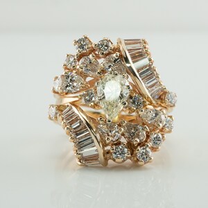 Diamond Ring, 14K Gold Guard Cage Set, Engagement Wedding - Etsy