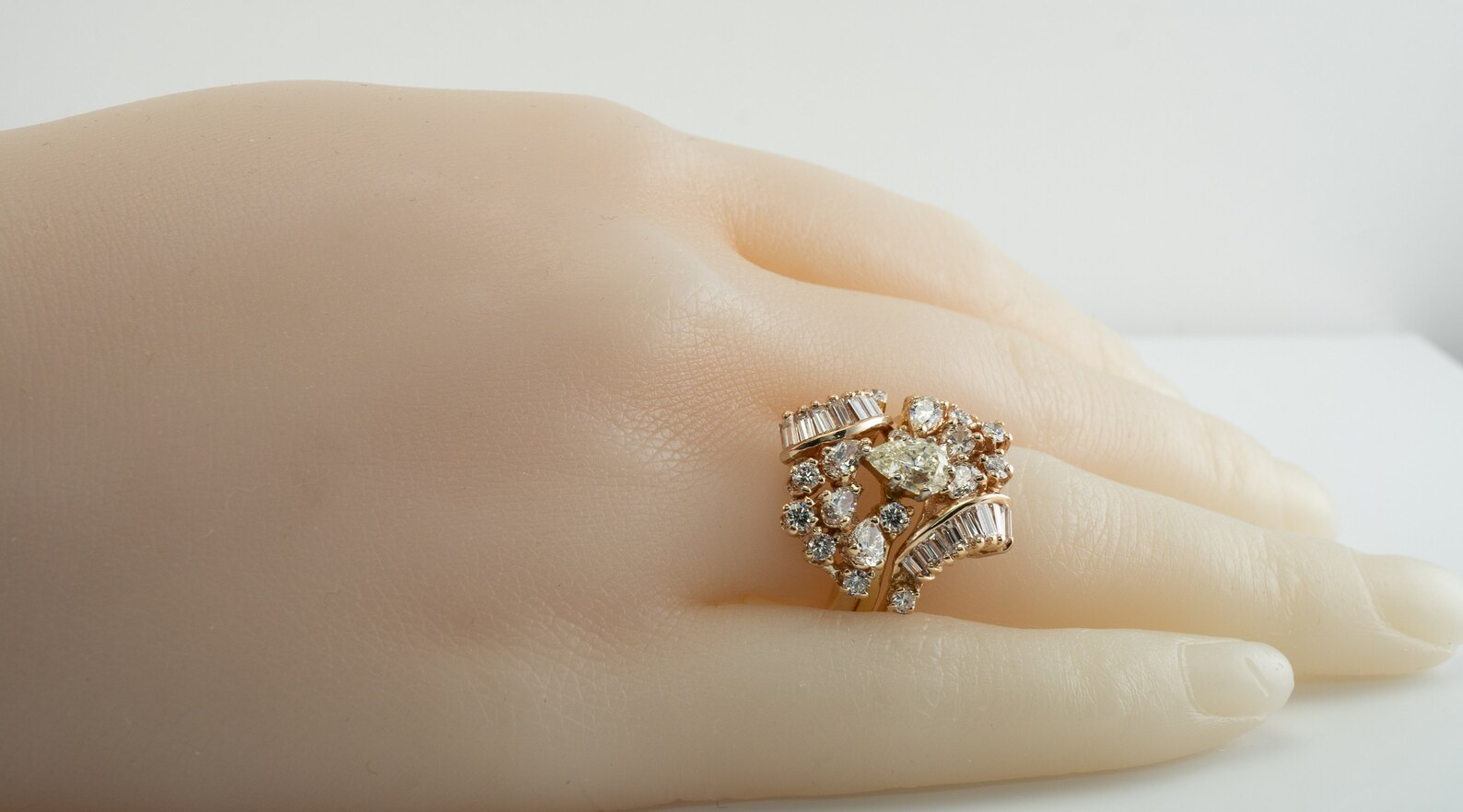 Diamond Ring 14K Gold Guard Cage Set Engagement Wedding | Etsy