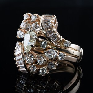 Diamond Ring, 14K Gold Guard Cage Set, Engagement Wedding - Etsy