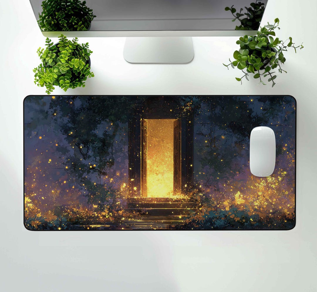 Fantasy Portal Desk Mat, Glowing Door Mousepad, Magic Light Desk Pad ...
