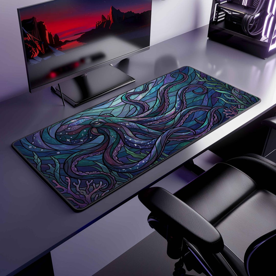 Octopus Deskmat, Ocean Desk Mat, XL XXL Mousepad - Etsy