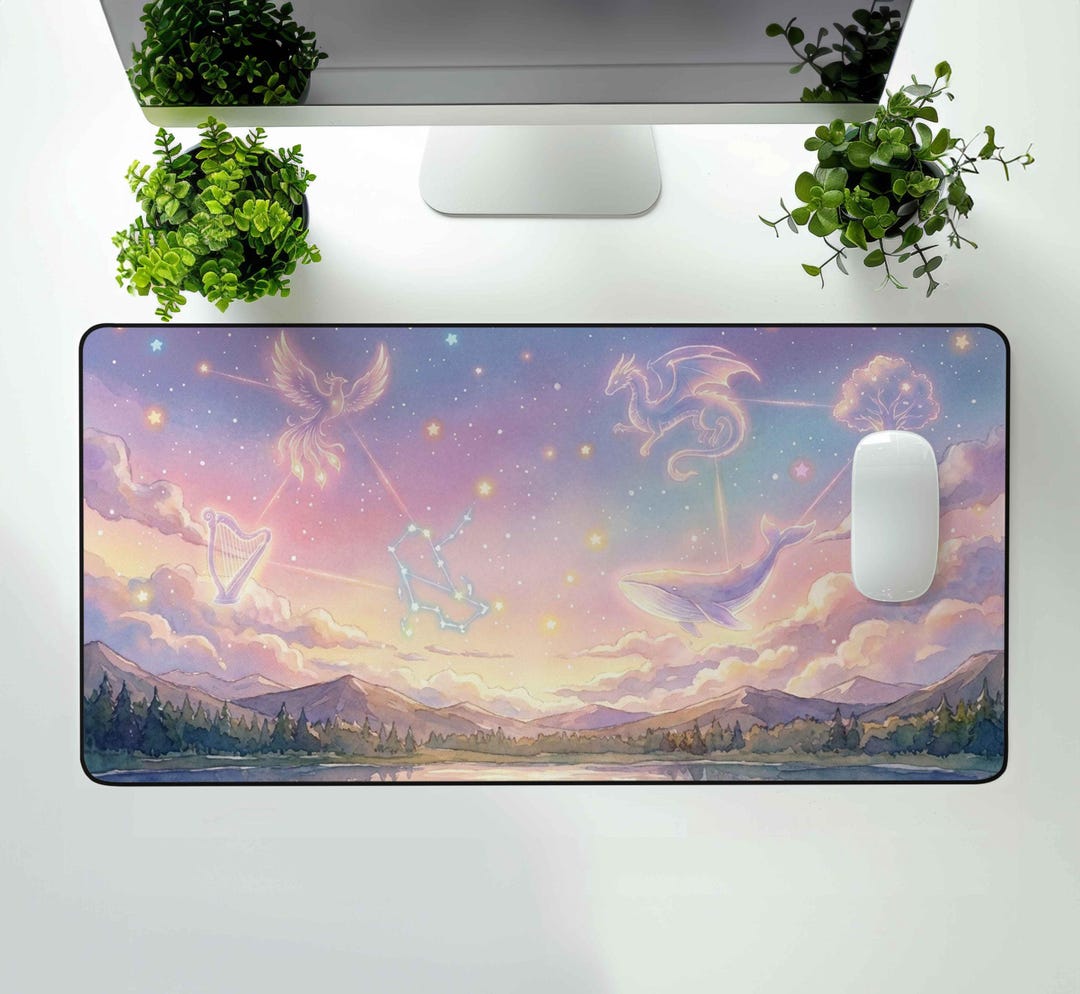 Fantasy Constellation Desk Mat, Celestial Deskmat, Galaxy XL XXL ...