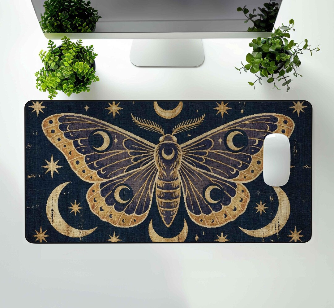 Moth Desk Mat, Gothic Desk Pad, XL XXL Mousepad - Etsy