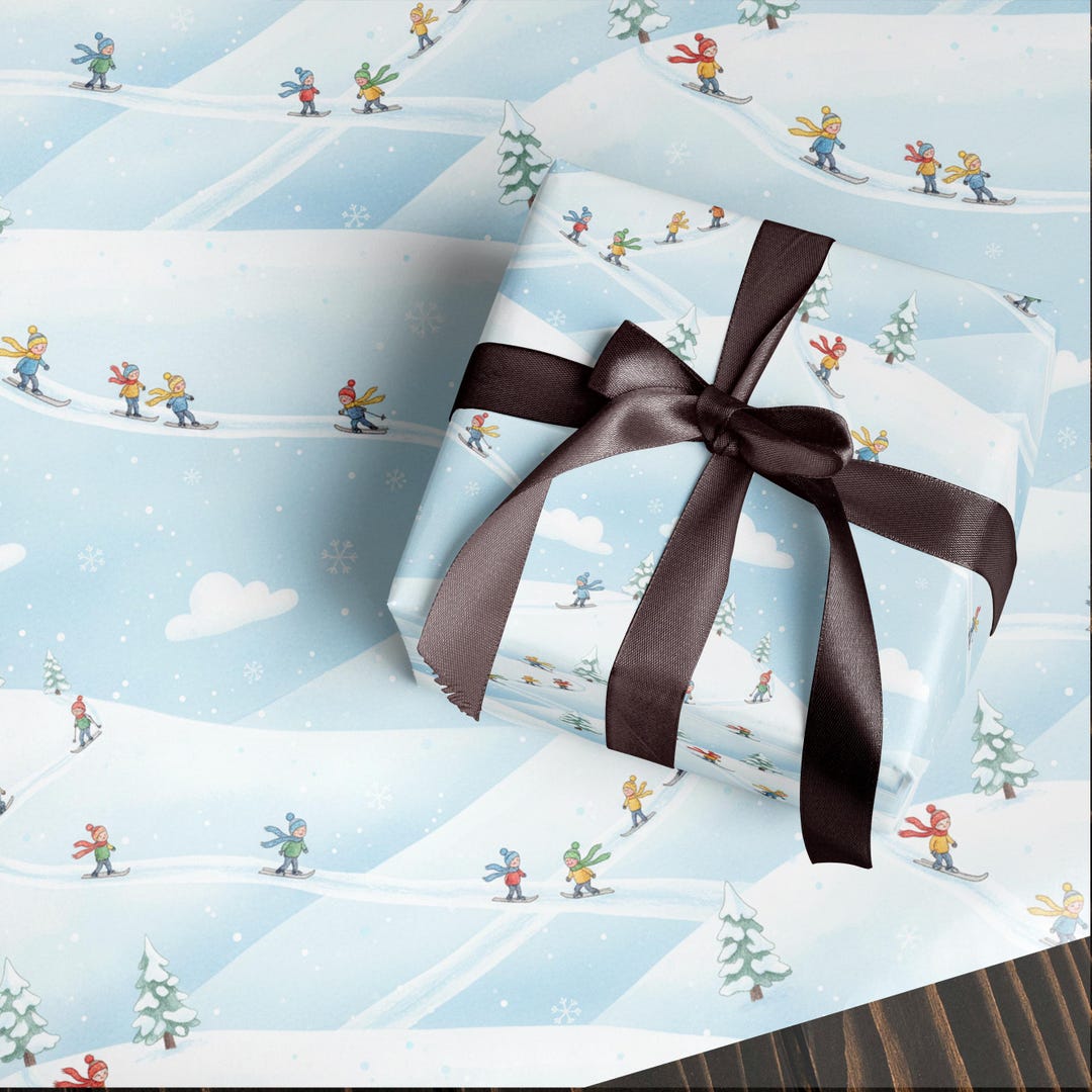 Snowboard Winter Wrapping Paper - Christmas Gift Wrap - Etsy
