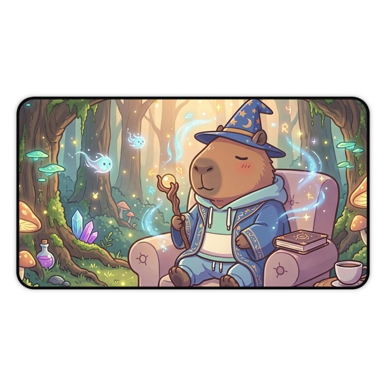 Wizard Capybara Mousepad, Fantasy Desk Mat, Large XL XXL Mouse Pad - Etsy