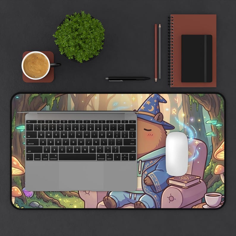 Wizard Capybara Mousepad, Fantasy Desk Mat, Large XL XXL Mouse Pad - Etsy