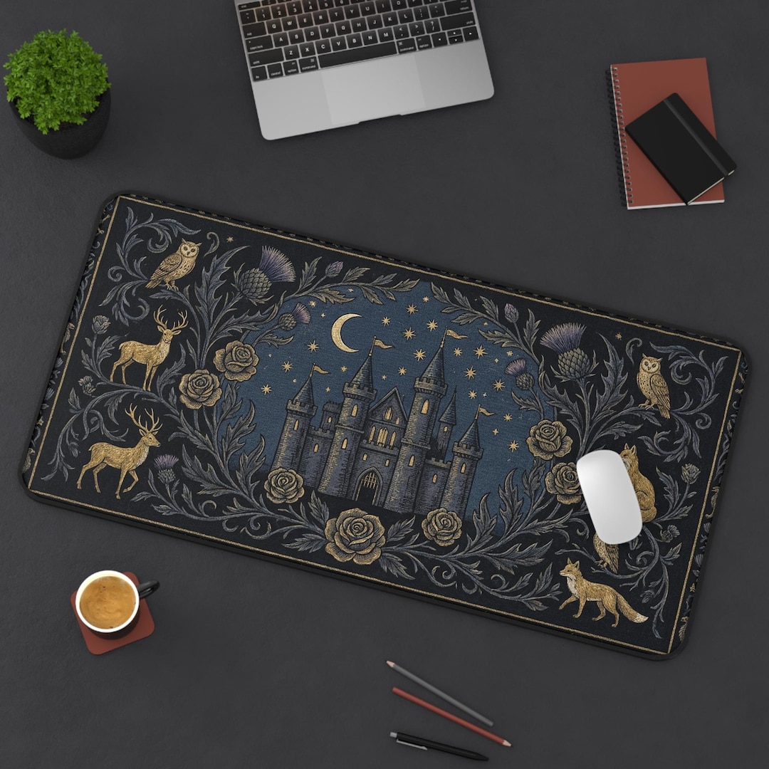 Medieval Castle Desk Mat, Night Fantasy Desk Pad, XL XXL Mousepad - Etsy