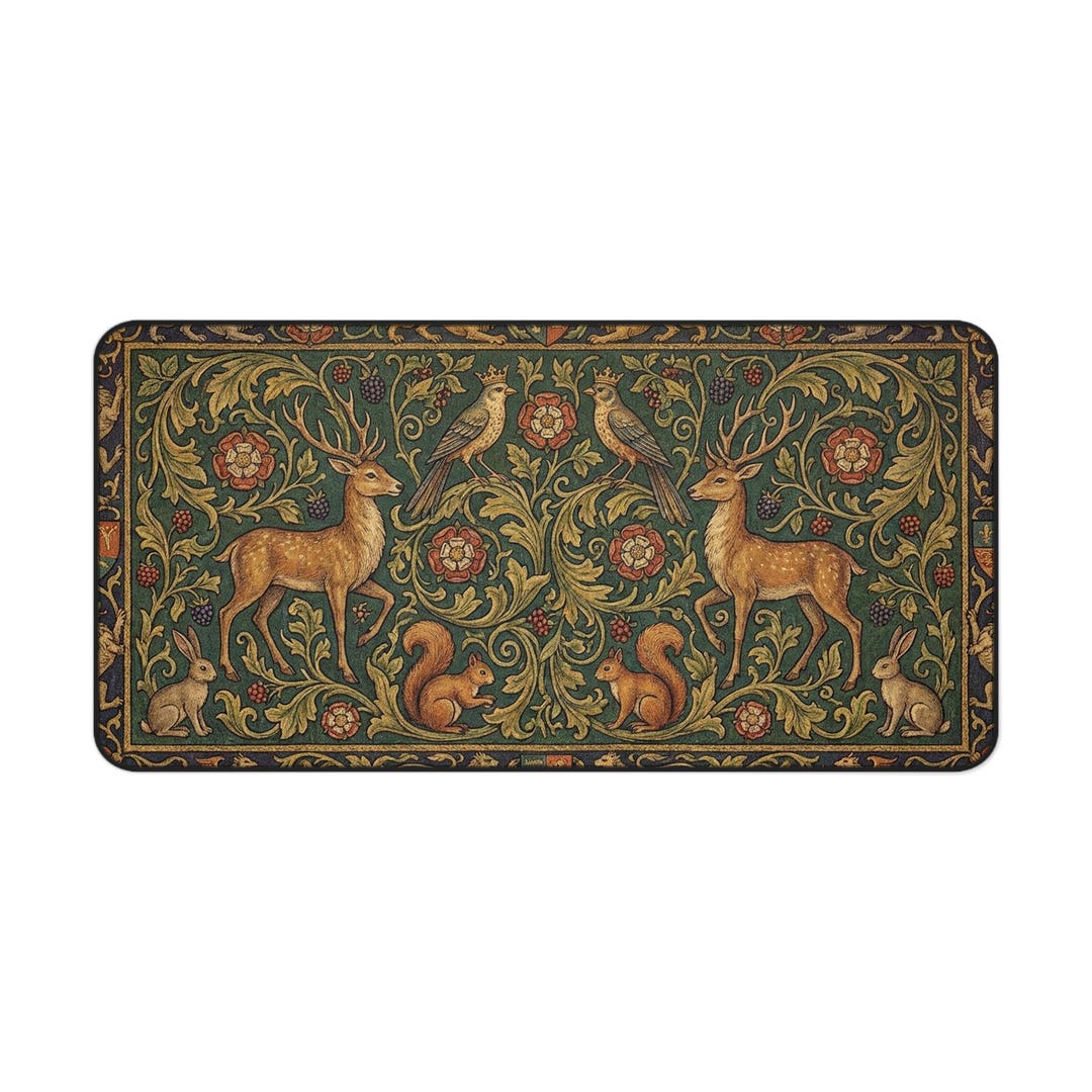Medieval Woodland Desk Mat, Vintage Forest Mousepad, XL XXL Mousepad - Etsy