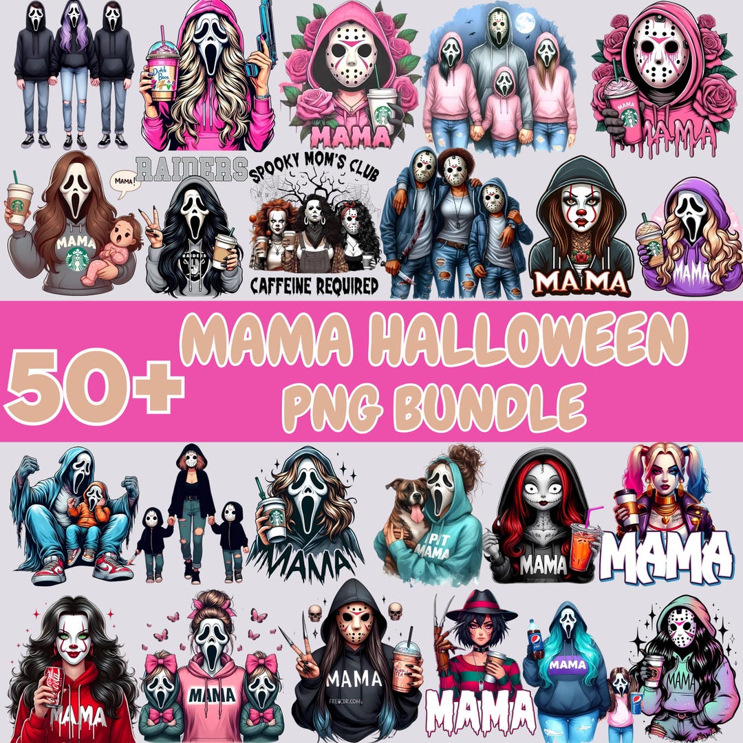 Horror Halloween Mama Character PNG Bundle (50+) - Etsy