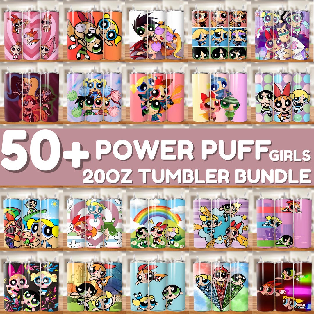 50+super Cute Trio | Super Puff Girls | 20oz Skinny Tumbler Sublimation ...