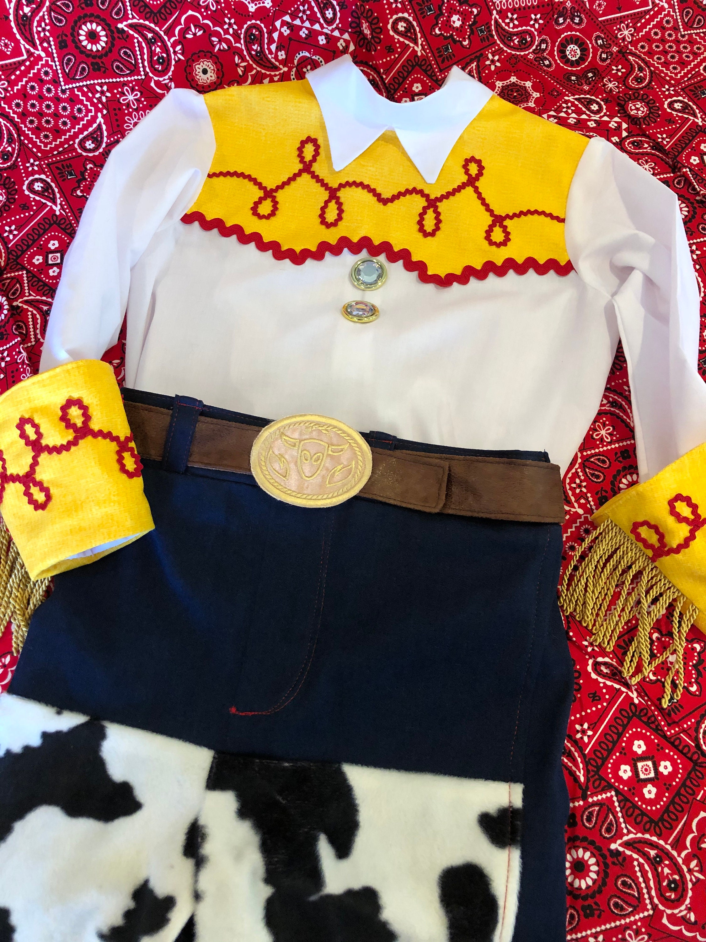 Jessie Outfit Costume 4 Piece Includes - Shirt With Pull Ring; Pants ...