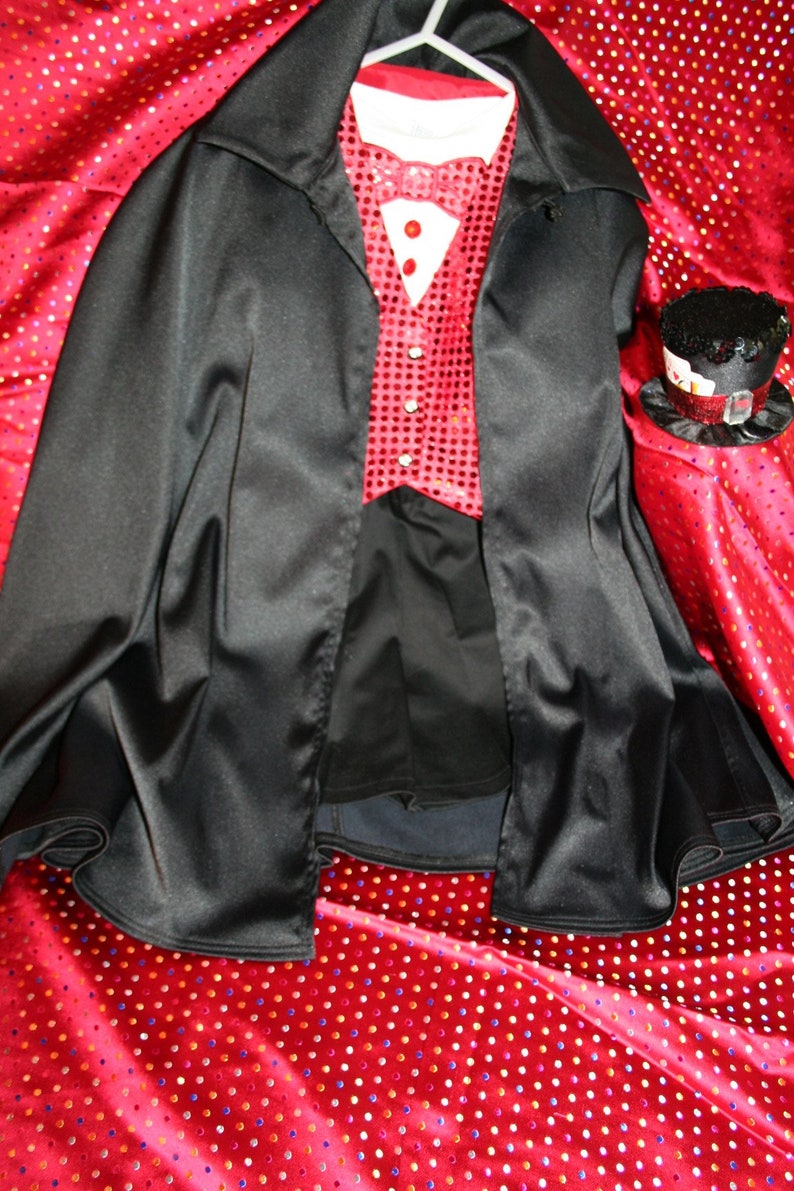 Magician Costume 3 Piece outfit Lined Satin Cape Lined | Etsy