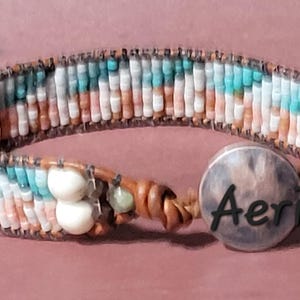 Bead Loom Leather Wrap Bracelet Echo Quetzal Tandem Tribal Boho ...