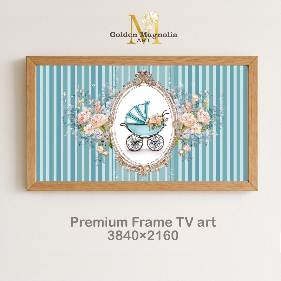 Baby Shower Frame Tv Art, Blue Baby Shower Tv Banner, Baby Boy Shower ...