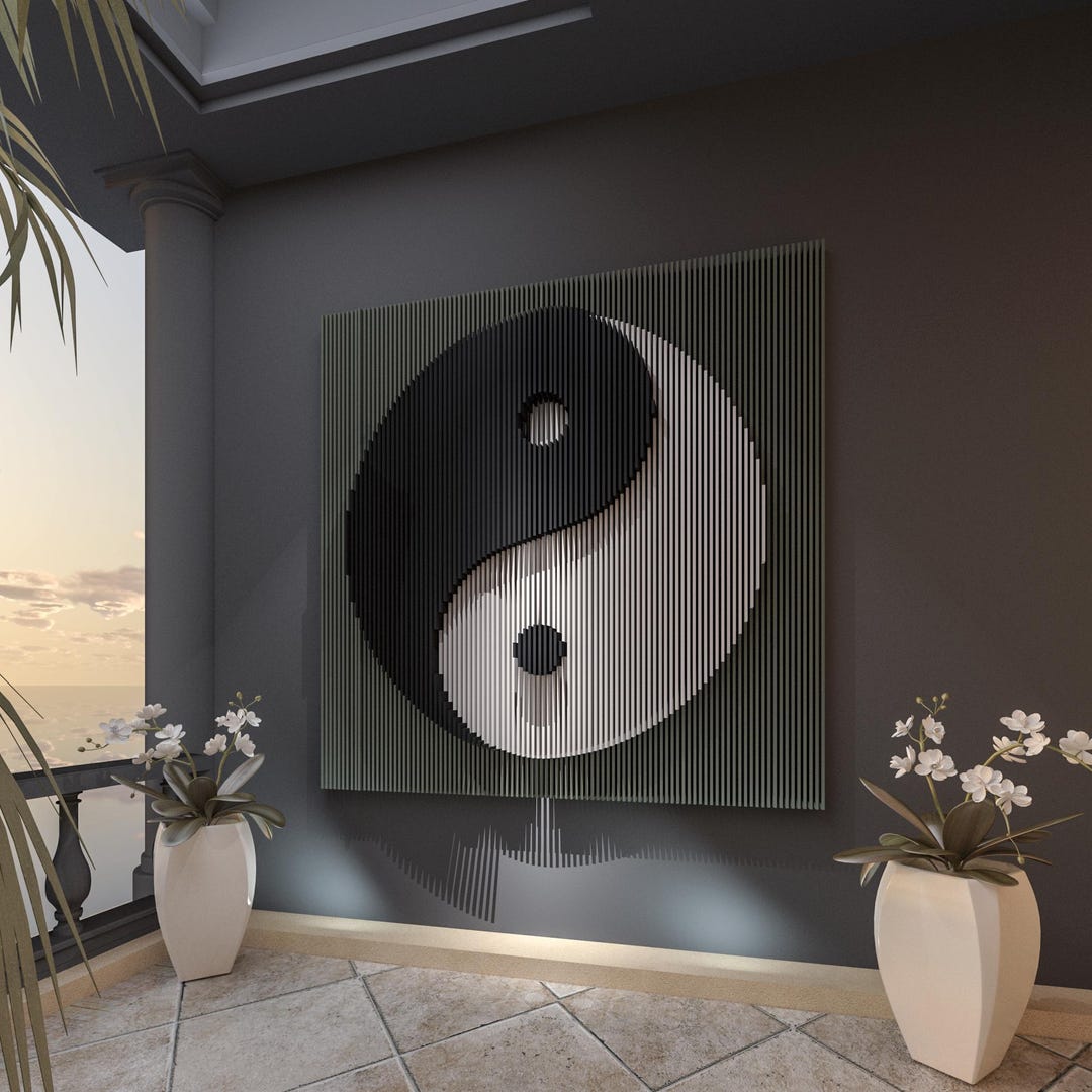 Yin Yang Parametric Wall Art CNC Files DWG DXF Files - Etsy