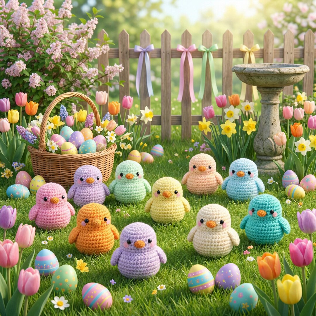 Crochet Easter Chick Pattern PDF – Mini Amigurumi Chick – Cute Pastel ...